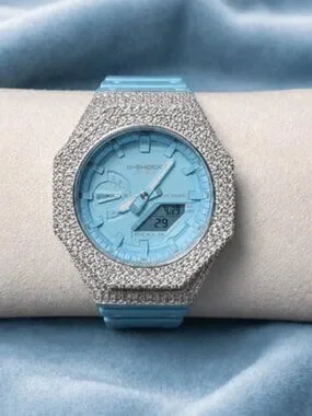 Casio | Accessories | Brand New Custom Iced Out Blue Gshock Ga20 ...